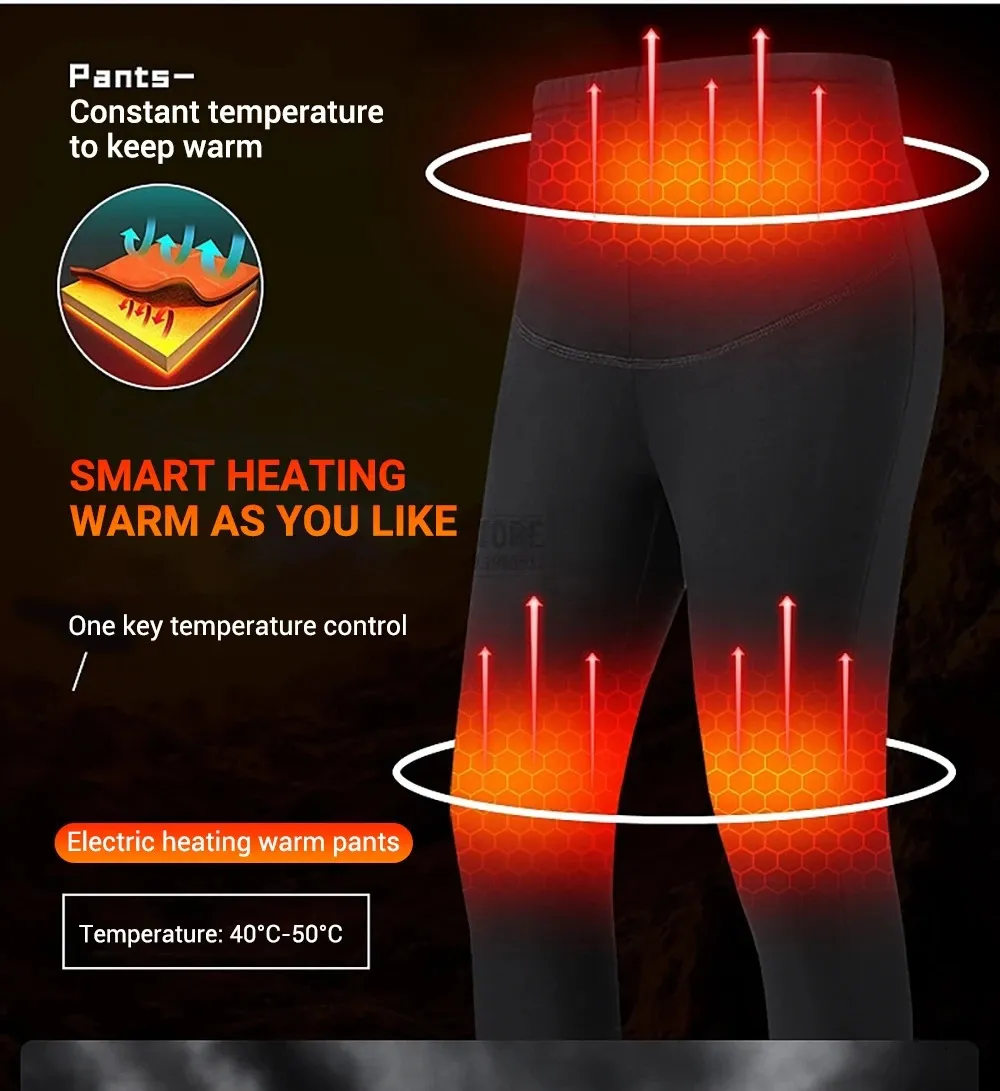 Heated Motorcycle Jacket for Men and Women, Thermal Underwear Set, USB ...