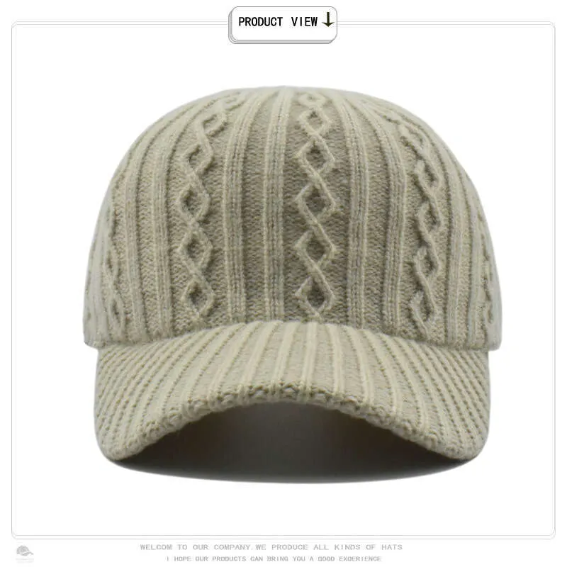 Women's Knitted Wool Baseball Cap: Autumn Winter Korean Fashion Trendy ...
