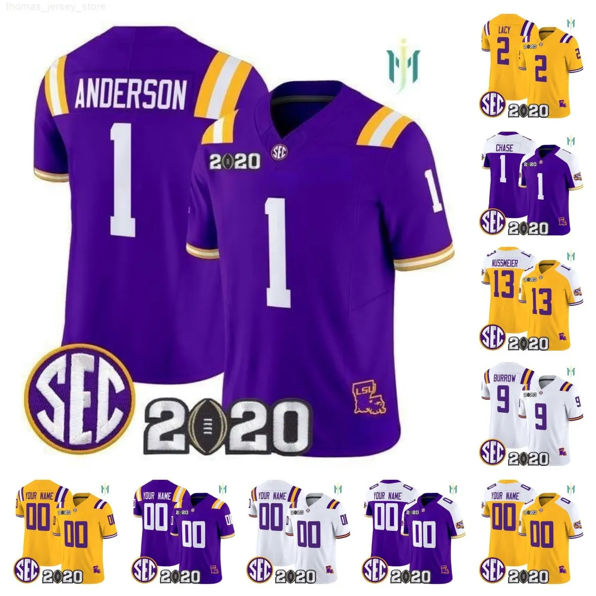 Custom 25 Men's American Football Shirts Featuring Joe Burrow, Garrett ...