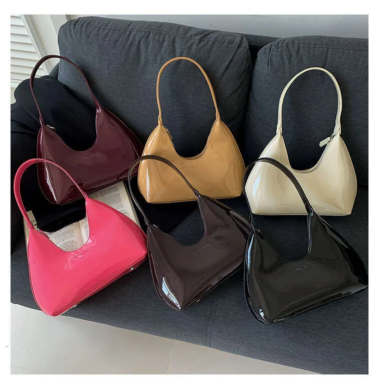 Small 2025 New Fashion Patent Leather Crescent Crossbody Bag for Women ...