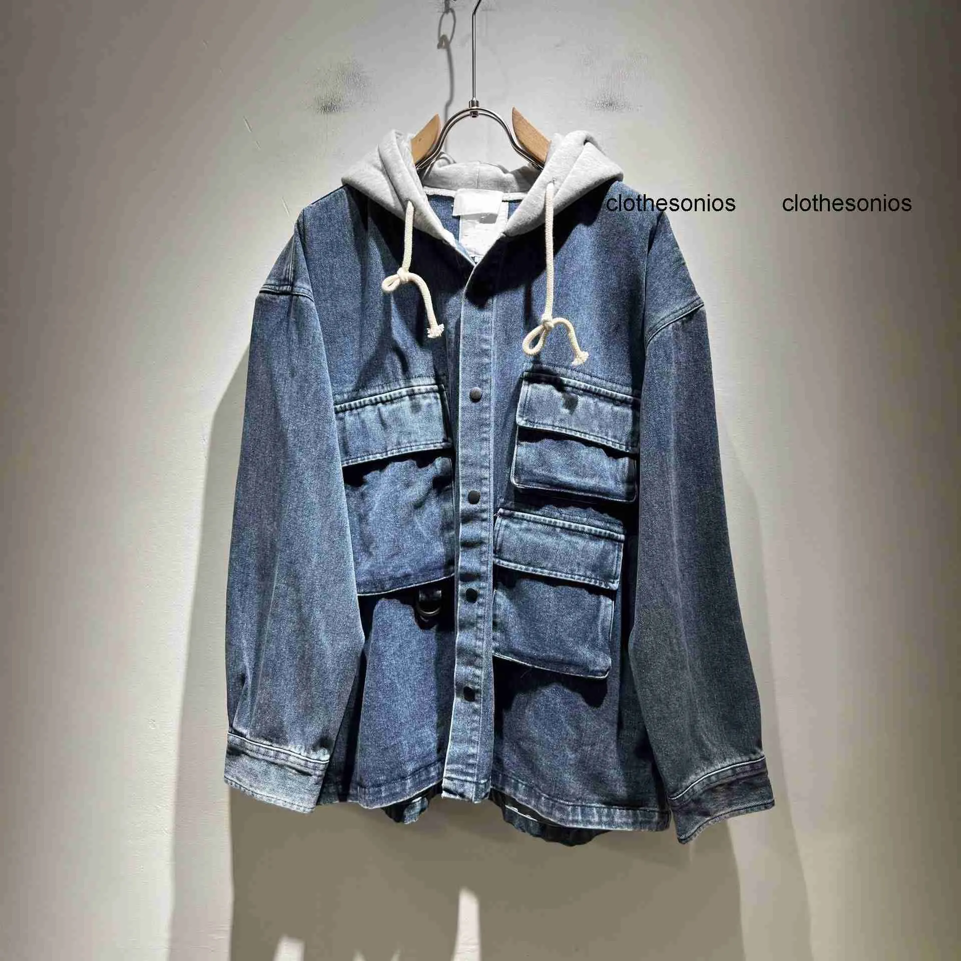 Style Unisex Jacket High-End Exclusive Fabric Mm6 Patchwork Versatile ...
