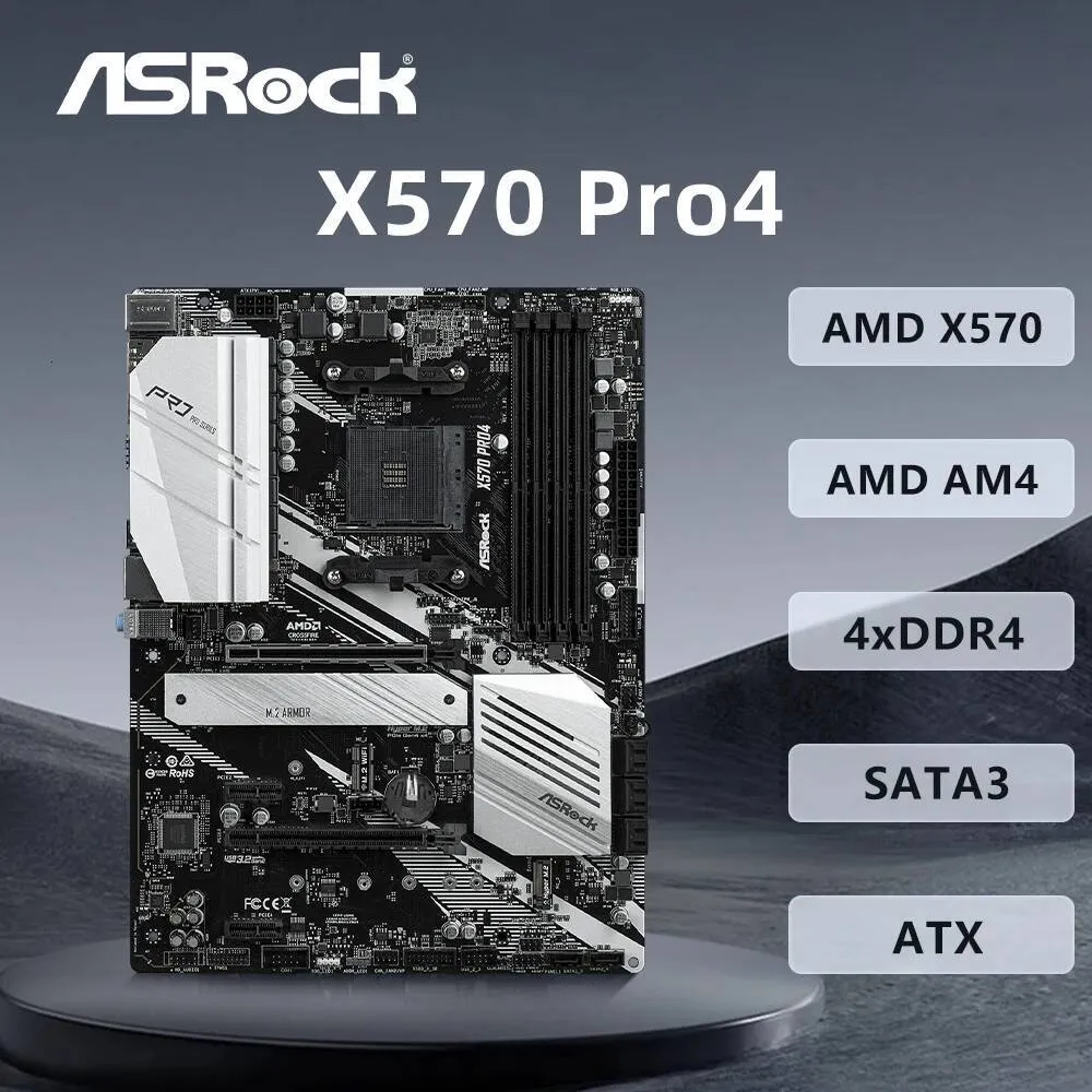 ASRock X570 PRO4 Motherboard AMD X570 Supports 3600X 5600G 5700X ...