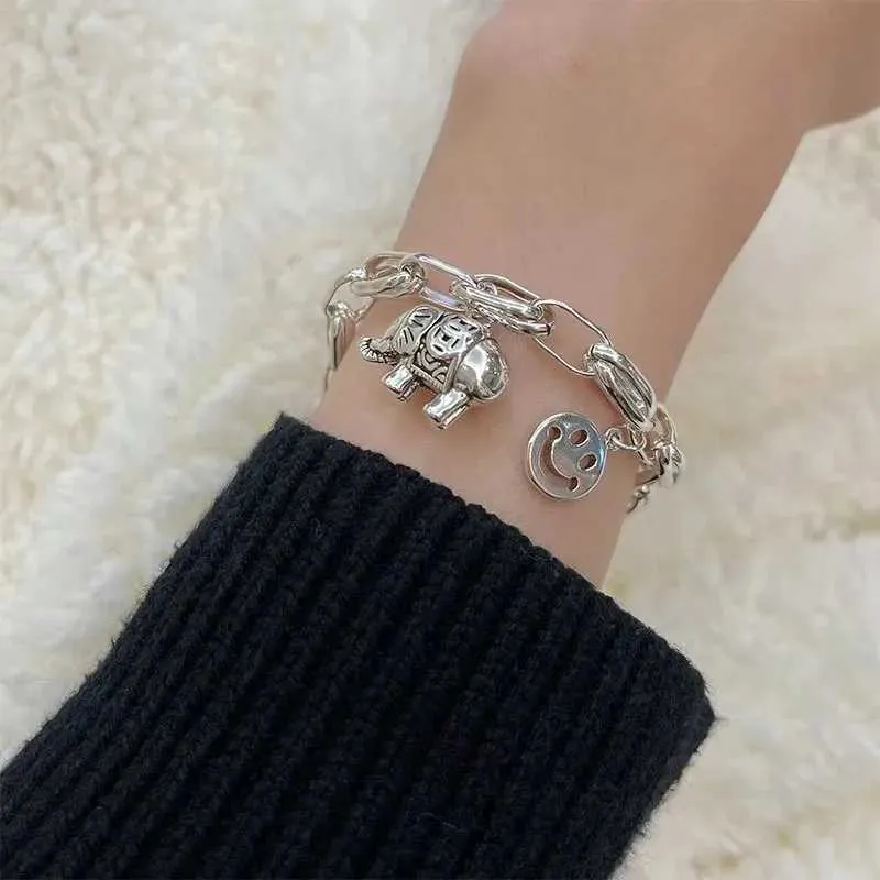 New Trend Silver Color Bracelets Fashion Couples Creative Elephant ...