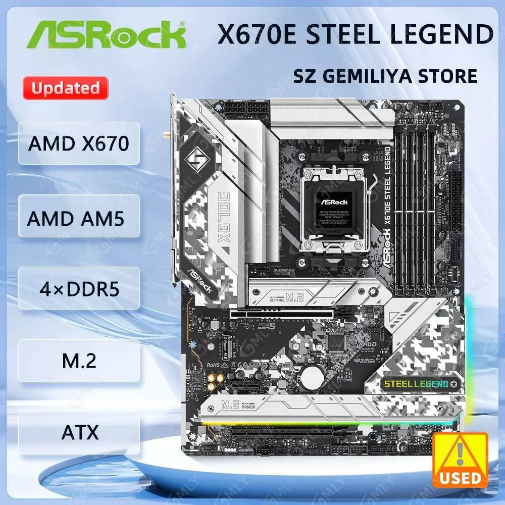 ASROCK X670E STEEL LEGEND Motherboard AMD X670 AMD AM5 DDR5 256GB M2 ...