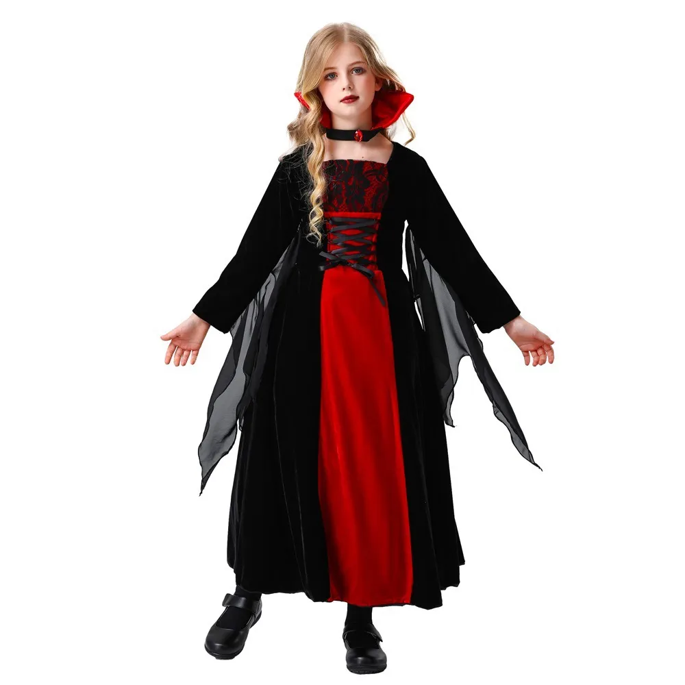 Children's Girl Halloween Cosplay Queen Devil Costume Party Role ...