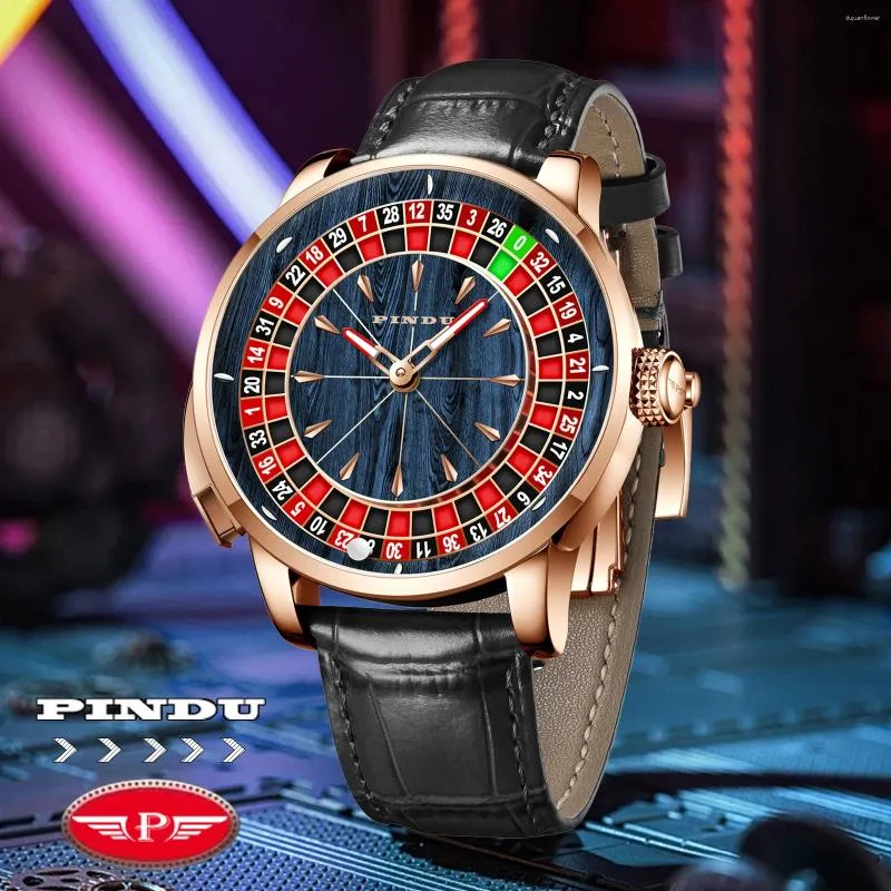 Wristwatches 2025 PINDU Design Rotating Dial Mechanical Watch Men Japan ...