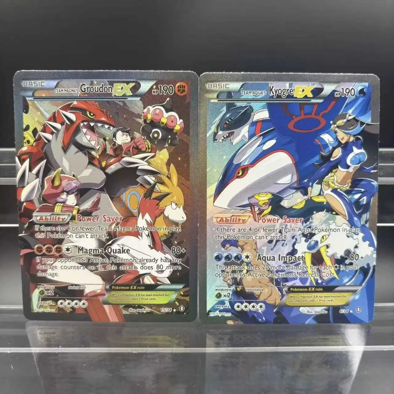 DIY Collection Cards Groudon Kyogre EN Self Made Single Card Game Anime ...