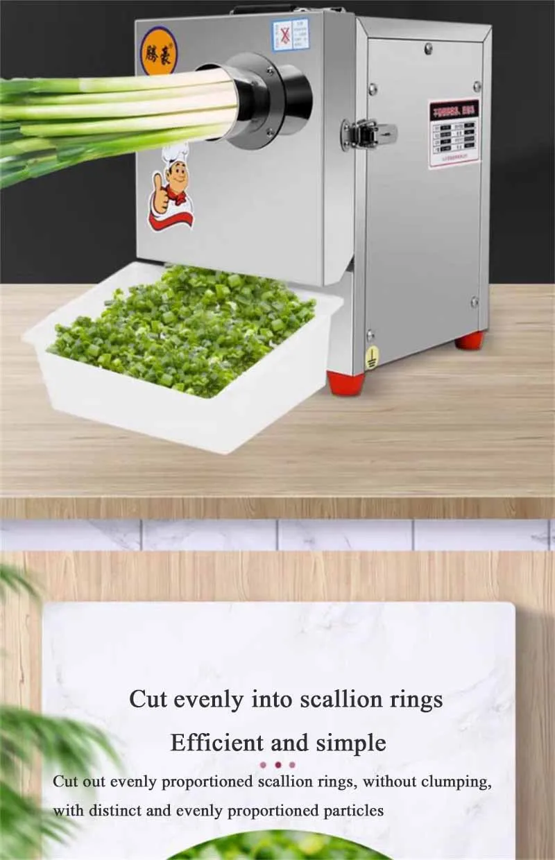 Automatic Commercial Leek and Scallion Slicer - Vegetable Cutting ...