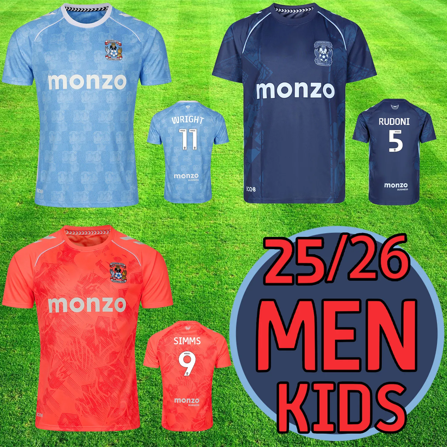 Coventry City Soccer Jerseys 2025 2026 Home Away Third Kits Mens & Kids ...