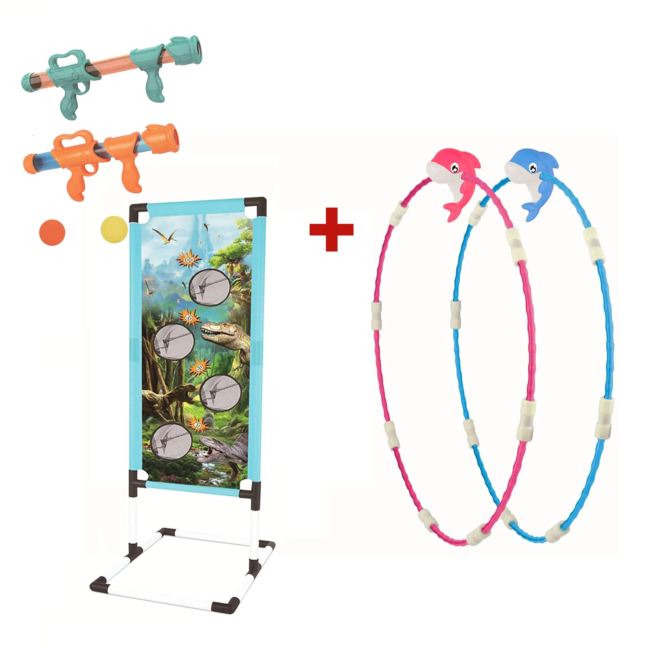 Land & Water Battle Set: Foam Ball Blasters and Diving Pool Toys ...