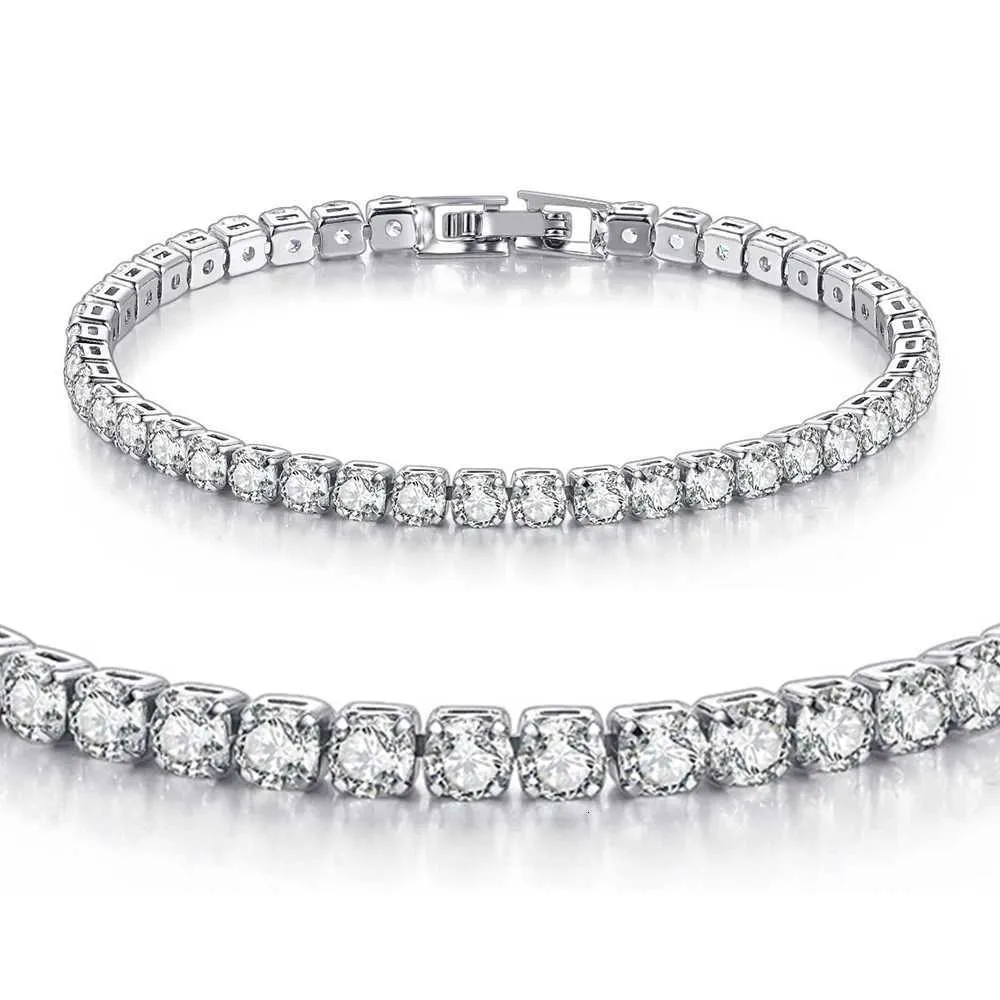 Dazzling Tennis Bracelet for Men and Women, 45mm, Shiny Zircon, Iced ...