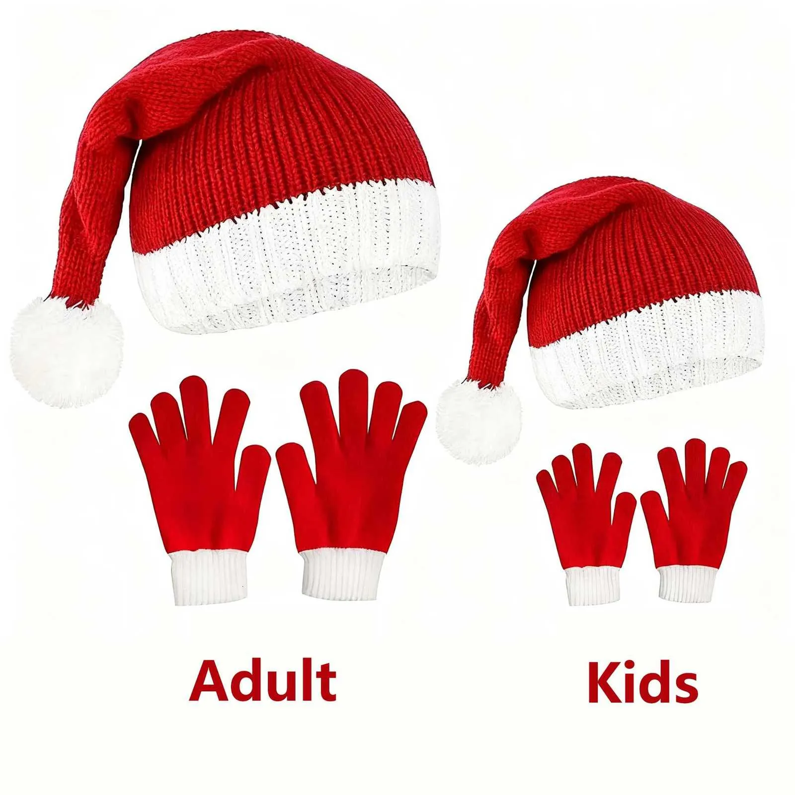 Silk Cowboy Hat And Knit Gloves Set For Men, Santa Claus Beanie And ...