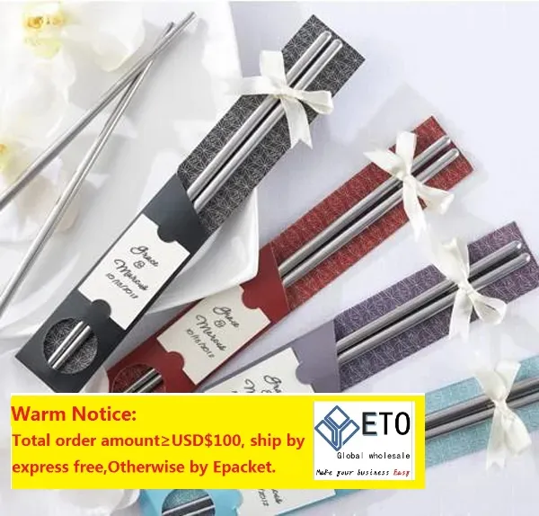 East Meets West Stainless Steel Chopsticks, Chinese Style Wedding ...