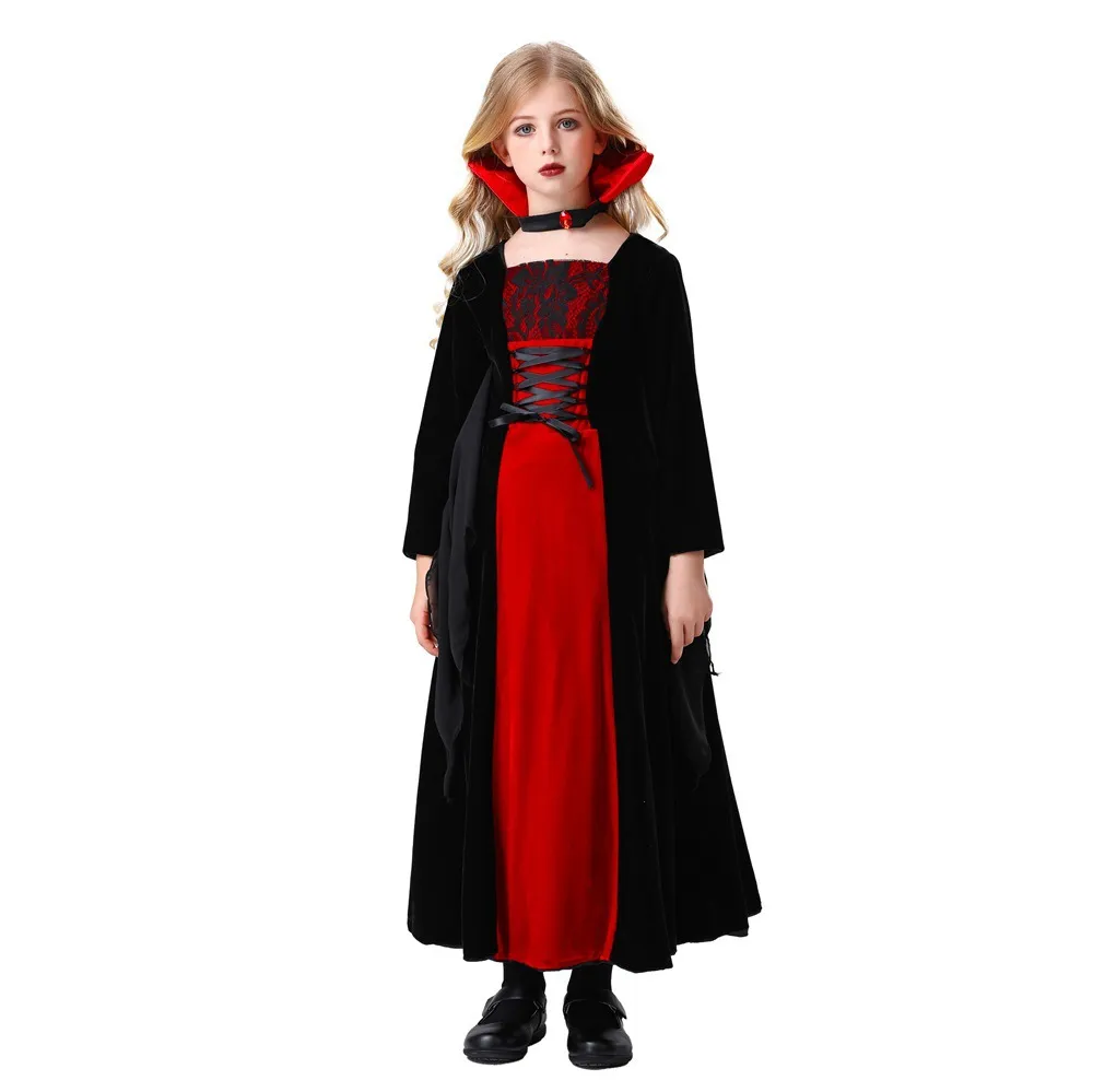 Children's Girl Halloween Cosplay Queen Devil Costume Party Role ...