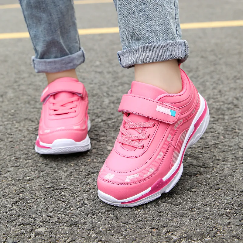 Design Girls' Running Sneakers: Leather Pink Children's Shoes ...