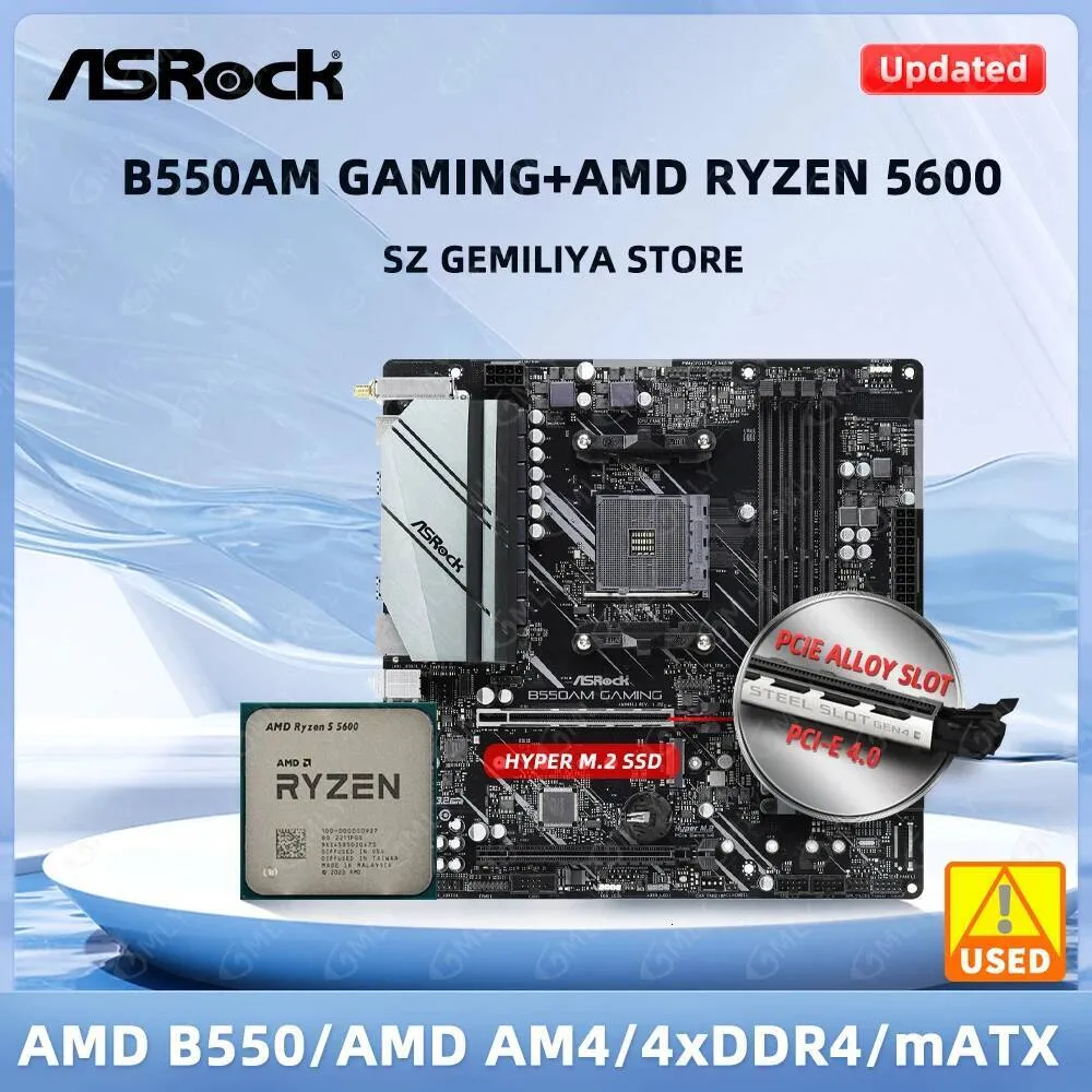 Asrock B550M Motherboard B550AM GAMING Motherboard Ryzen 5600 Cpu AM4 ...