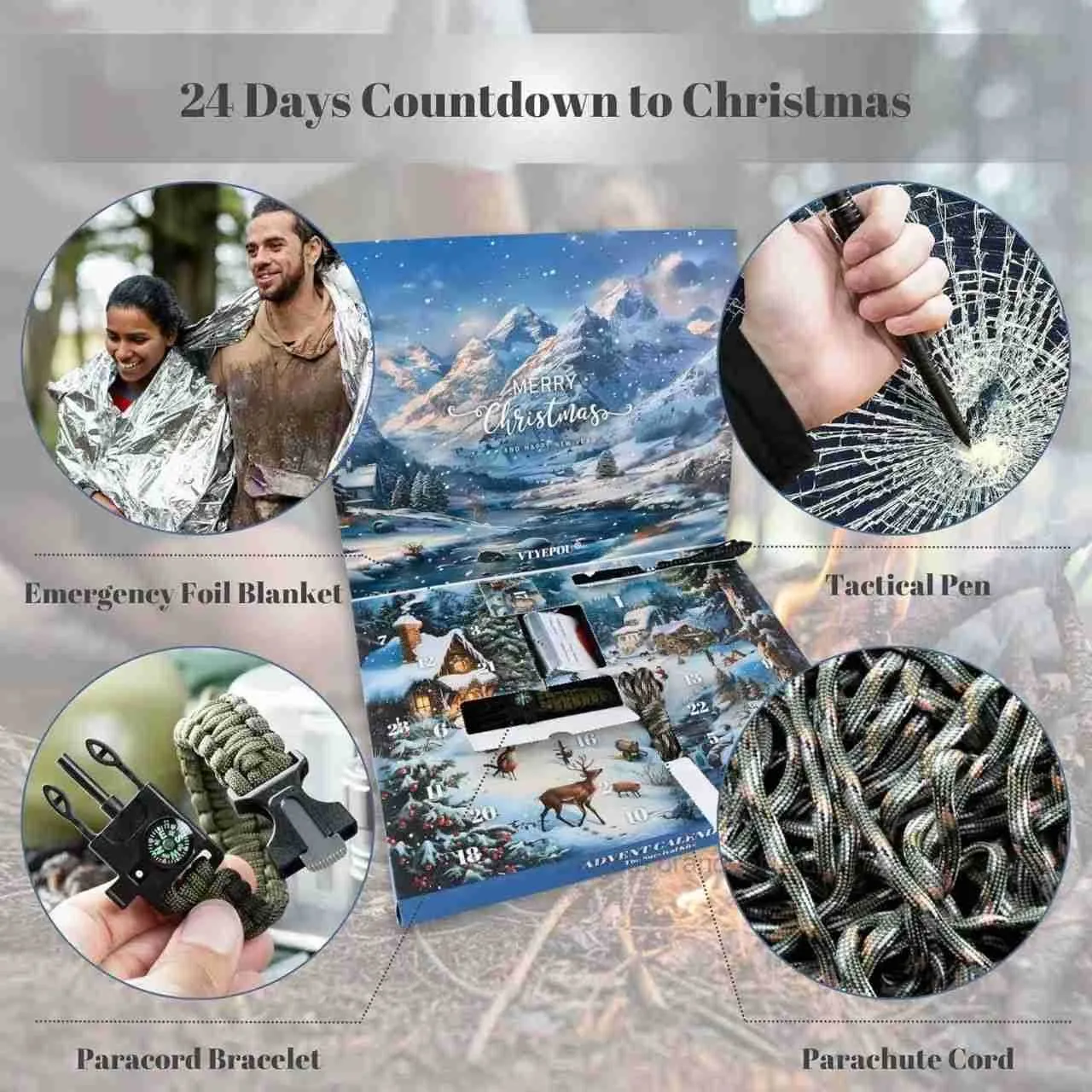 2025 New Survival Kit Advent Calendar Advent Countdown Calendar Outdoor ...