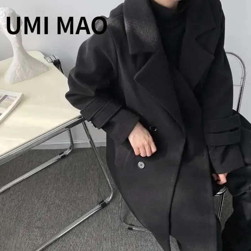 Umi Mao Long Asymmetric Tweed Trench Coat Deconstruction Jacket, Korean ...
