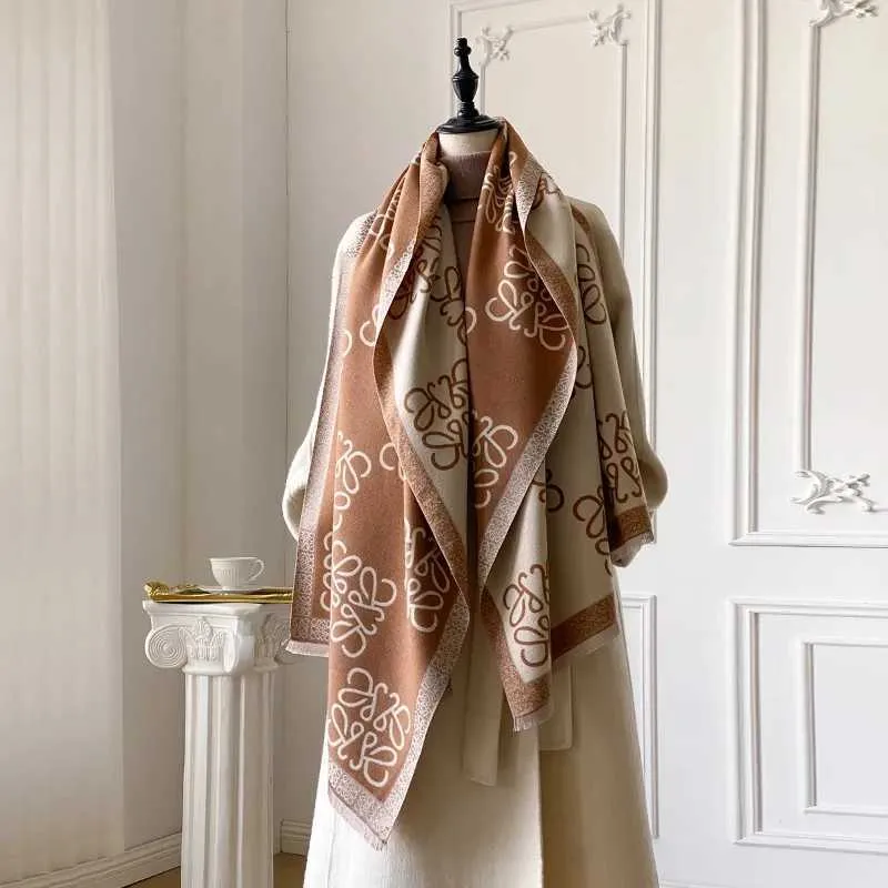 2025 New Women's Warm Scarf Simple Imitation Thick Scarf Shawl Jacquard ...