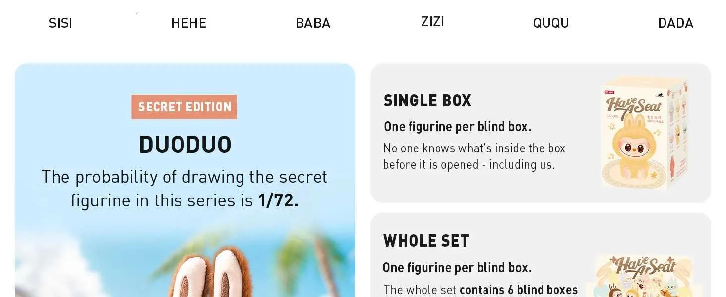 Blind Box Toy: Labubu Have a Seat Series Monster Figure - Limited ...