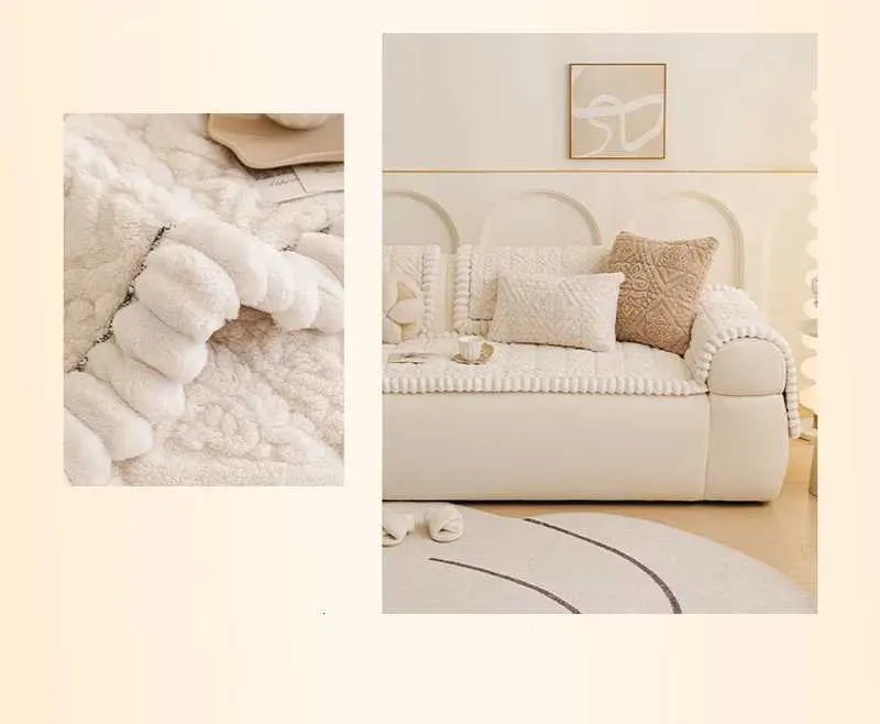 European Soft Jacquard Sofa Cushion for Living Room, Warm Anti-Scratch ...