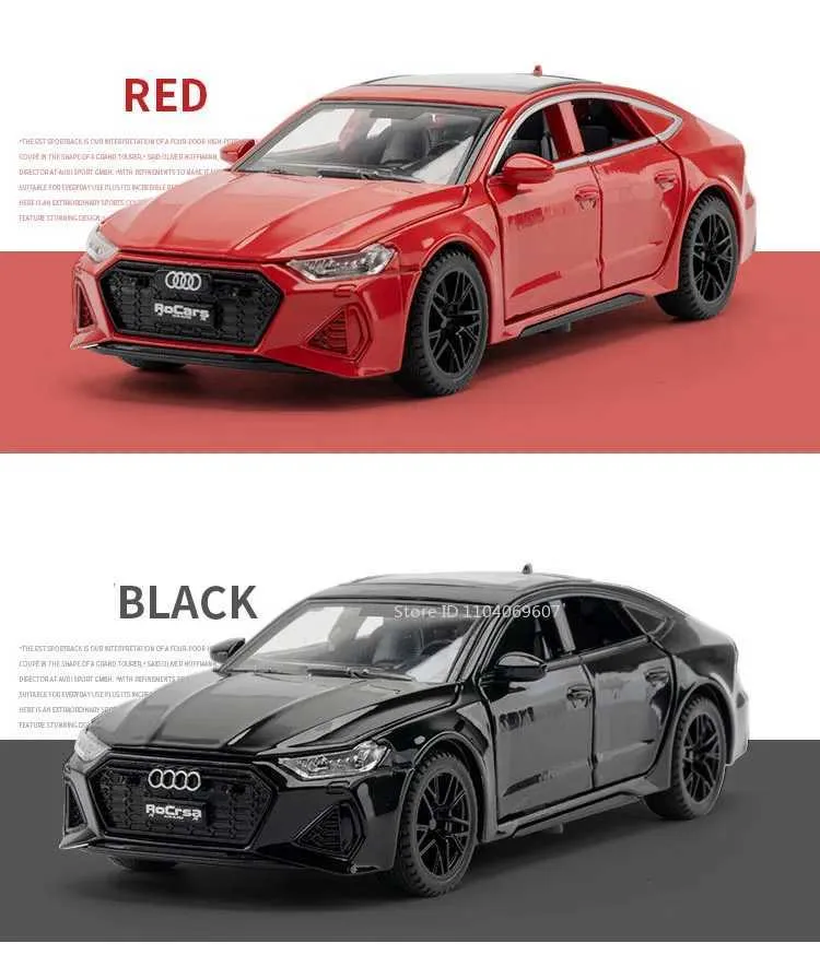 1:32 Audi RS7 Sportback Model Toy Car, Alloy Diecast, 6 Doors Openable ...