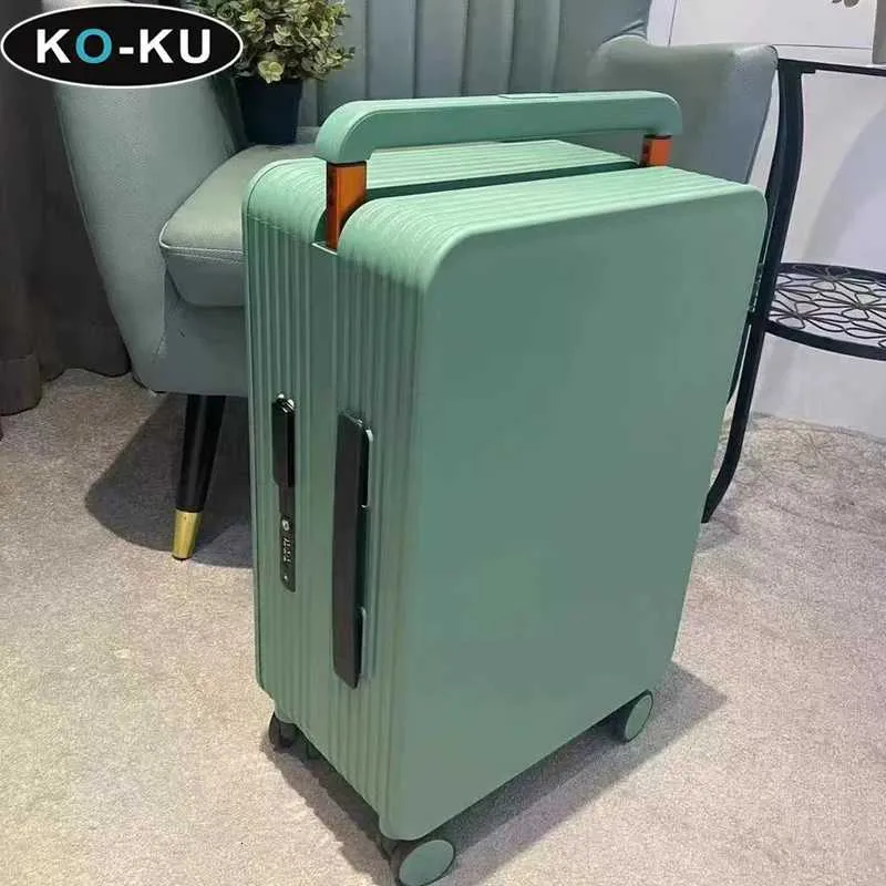 KOKU Wide Trolley Aluminium Frame Suitcase Silent Universal Wheel ...