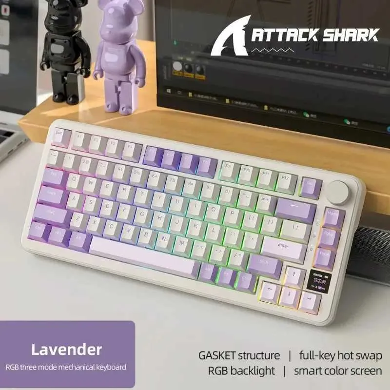 Attack Shark X85 Pro Mechanical Gaming Keyboard with Smart Color Screen ...