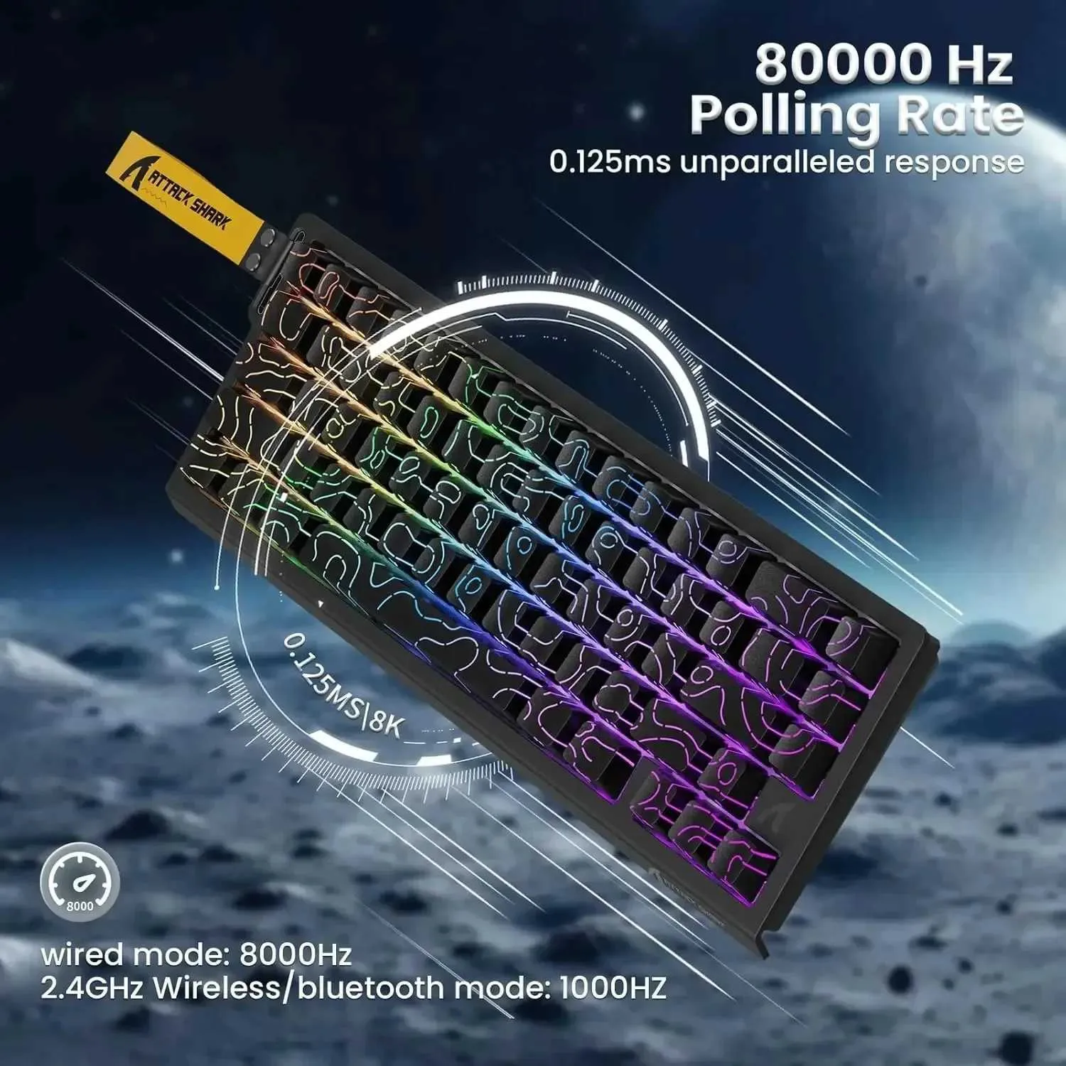 ATTACK SHARK X68 PRO HE Clavier De Jeu Sans Fil 8K Sondage Rapide ...