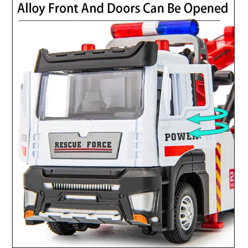 132 Car Model Toy: Double Hook Clearing Vehicle, Metal Diecast, Doors ...