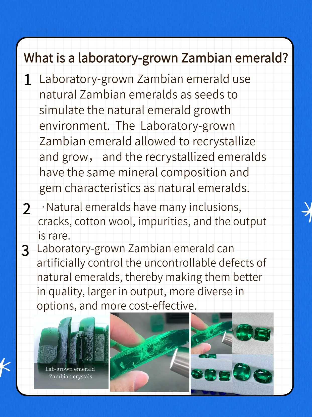 Lab-Grown Zambian Emeralds, Hydrothermal, Oval Cut with Natural Cracks ...
