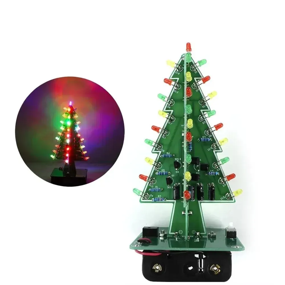 3D LED Rgb Christmas Tree Lighting Kit DIY Decoration In Red, Green ...