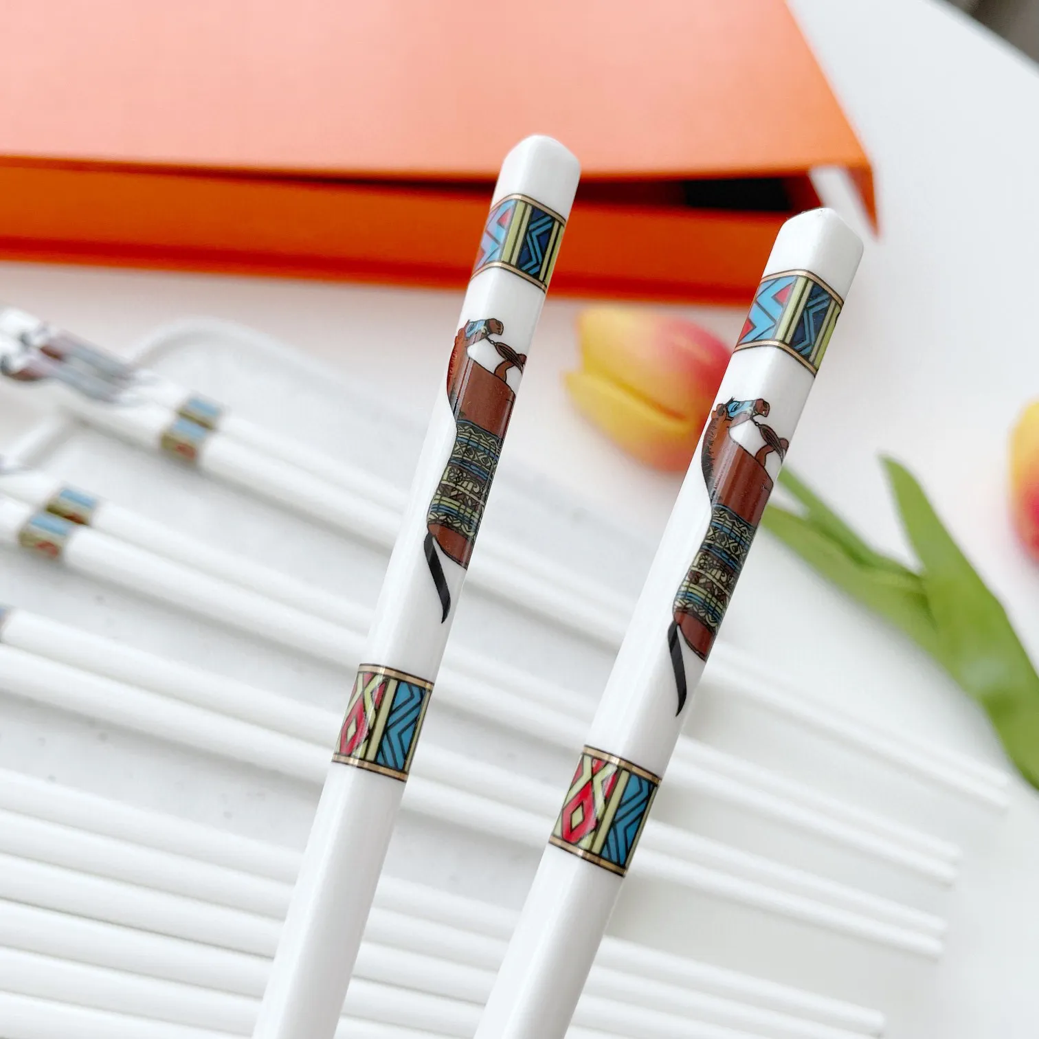 Chinese Style Bone China Chopsticks Set, Exquisite Handmade Ceramic ...