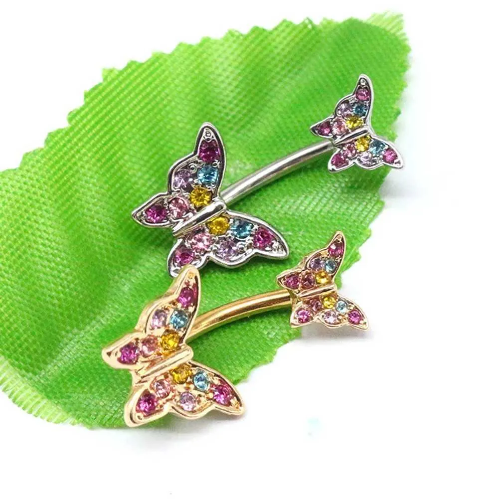 Trendy Butterfly Pendant Belly Button Rings, Sexy Body Piercing Bars ...