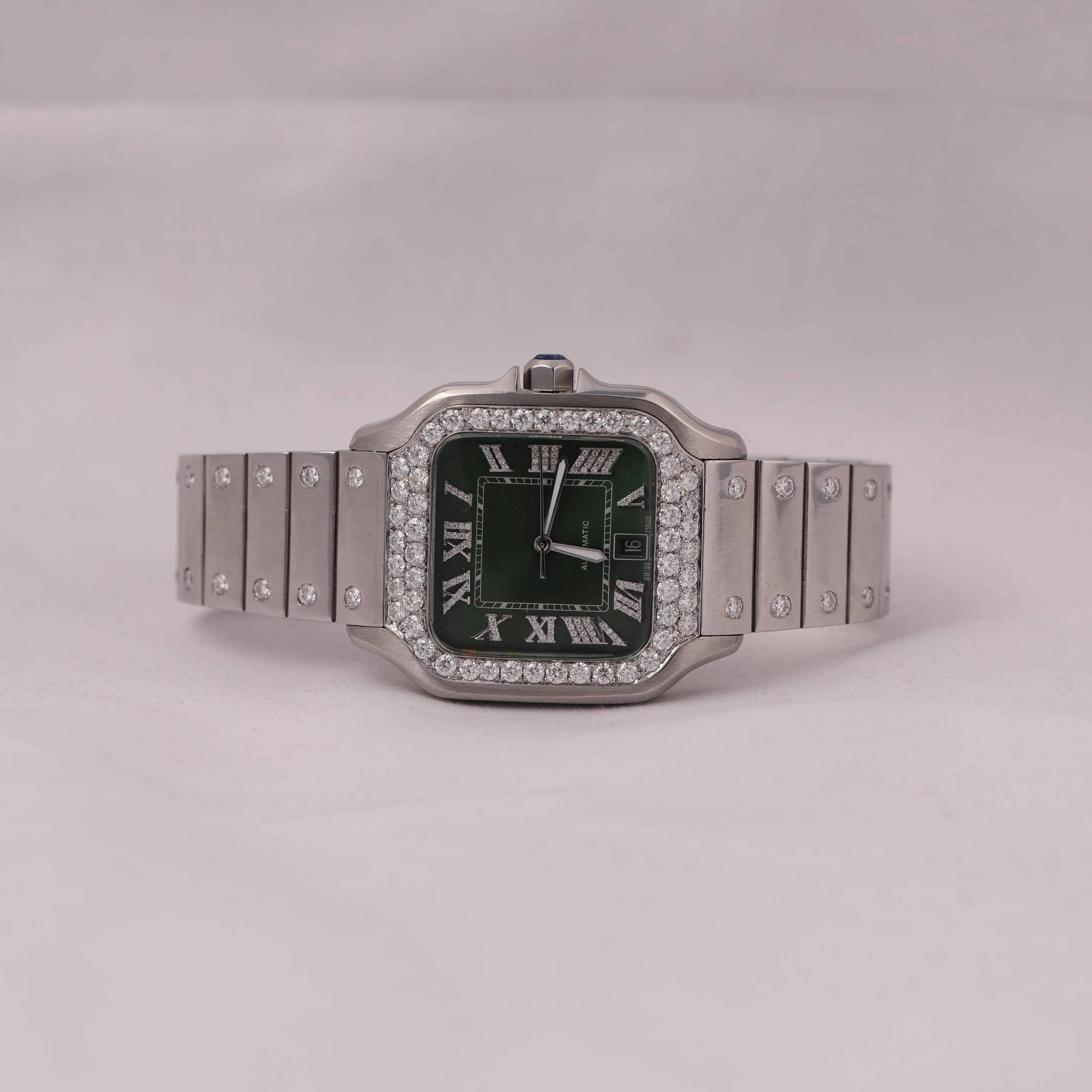 Premium BEZEL Iced Out BLACK Moissanite Dia Wrist... From Shining ...