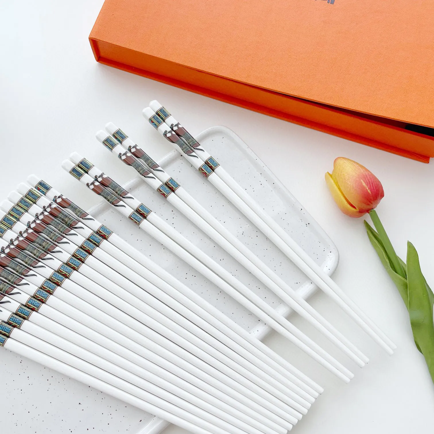 Chinese Style Bone China Chopsticks Set, Exquisite Handmade Ceramic ...