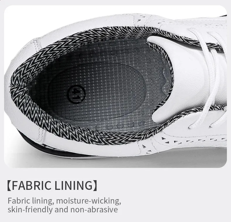 Men's 2025 New White Professional Golf Shoes Non-Slip Nail-Free Outdoor ...