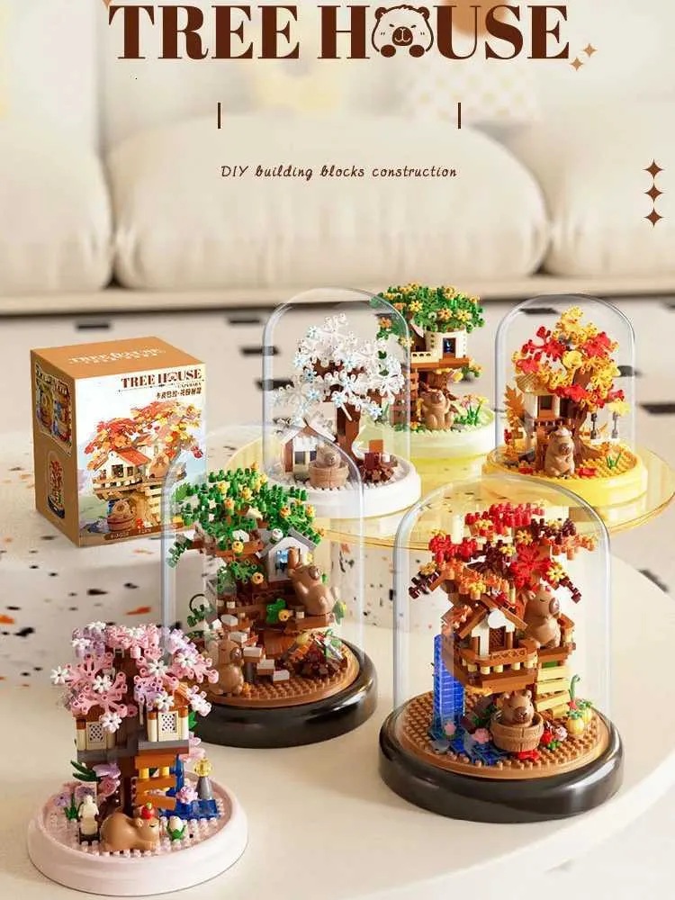 Exhibition Booth Construction Brick Animals Tree House Micro Diamond ...