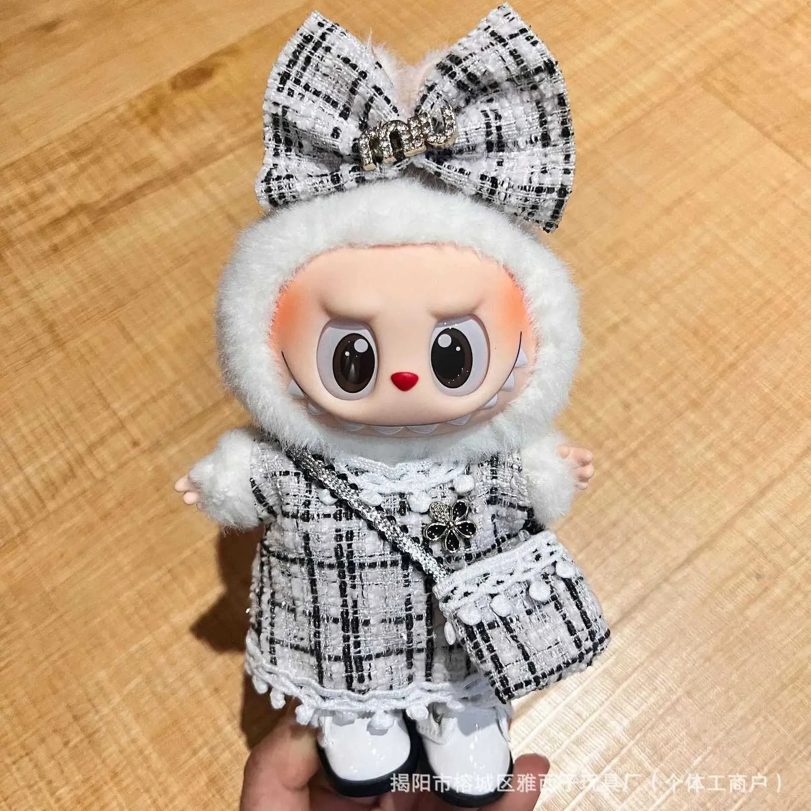 For 15-17cm Labubu Doll: Luxury Bow Dress, Hat, and Jumpsuit 2-Piece ...