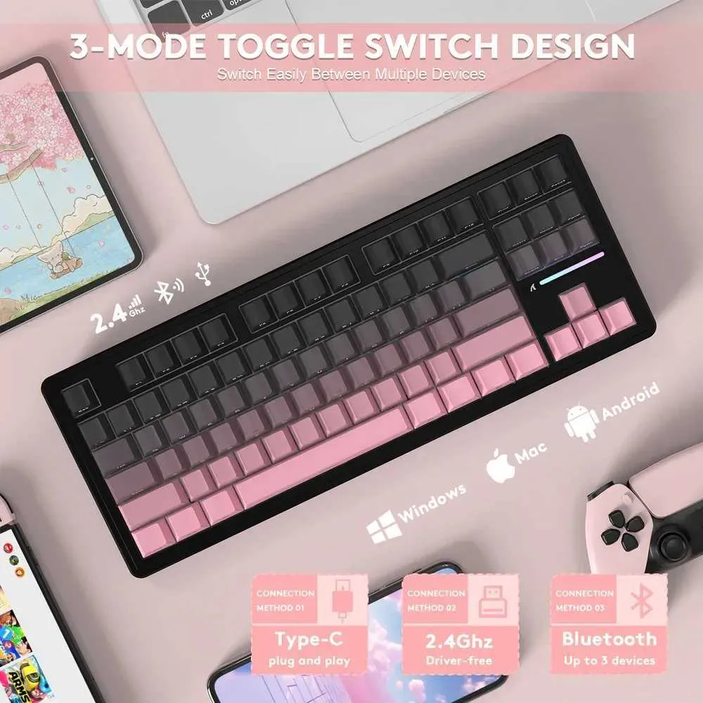 Attack Shark – Clavier Mécanique Sans Fil M87 Pro, TKL TriMode ...
