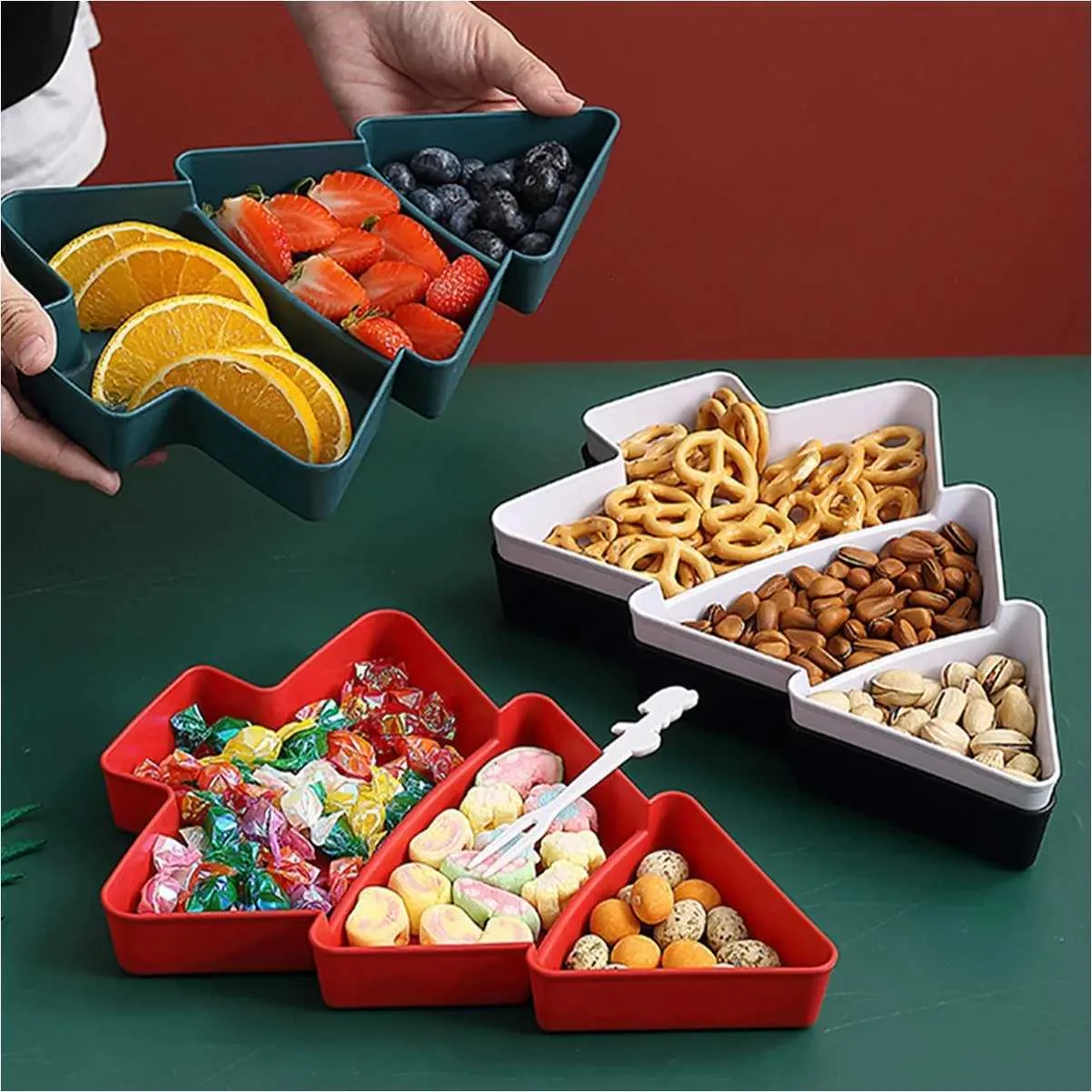 Christmas Tree Fruit Plate Merry Christmas Party Decorations For Home ...