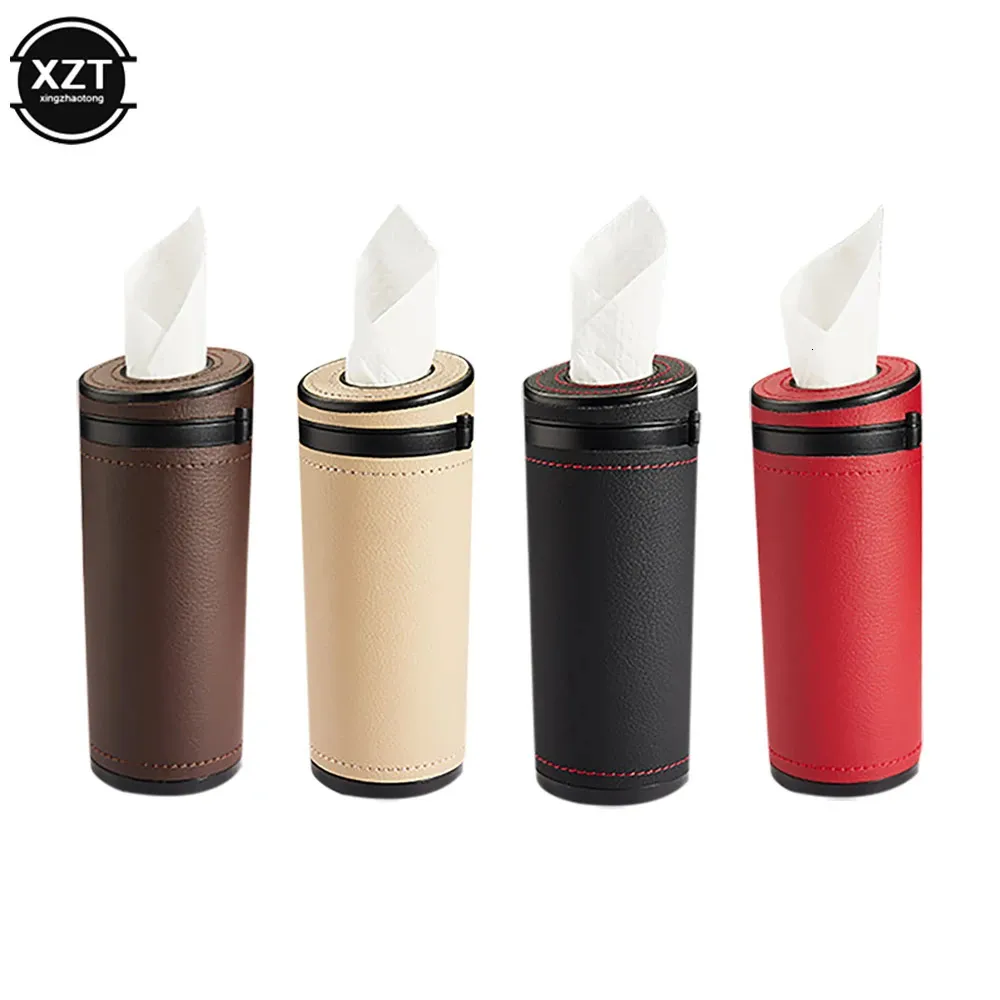 Auto Interior Multifunctional Leather Tissue Holder Cover With Safety ...