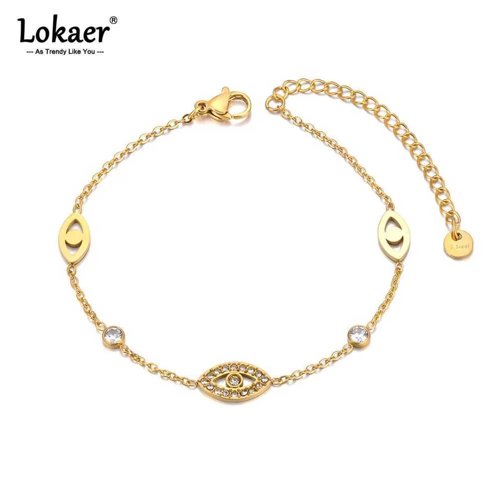 Lokaer Fashion Simple Zircon Bracelets for Women, Gold Plated Stainless ...