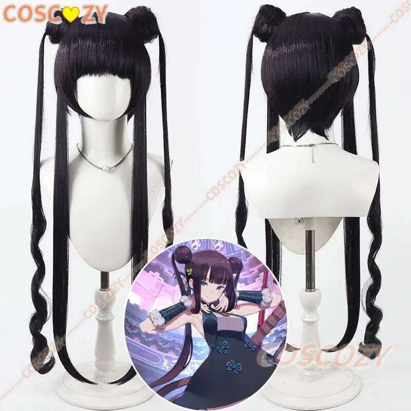 Fate/Grand Order FGO Yuhuan Yang Guifei Cosplay Wig, 100cm Dark Blue ...
