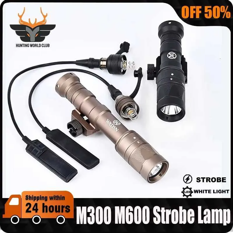 WADSN Tactical Strobe 300 Lumen Flashlight With LED Scout Light For ...