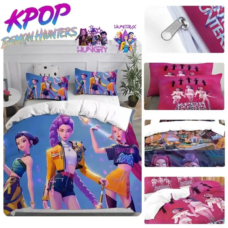 Bedding Set 2025: Kpop Demon Hunters Huntrix Set Saja Rumi Mira Full ...
