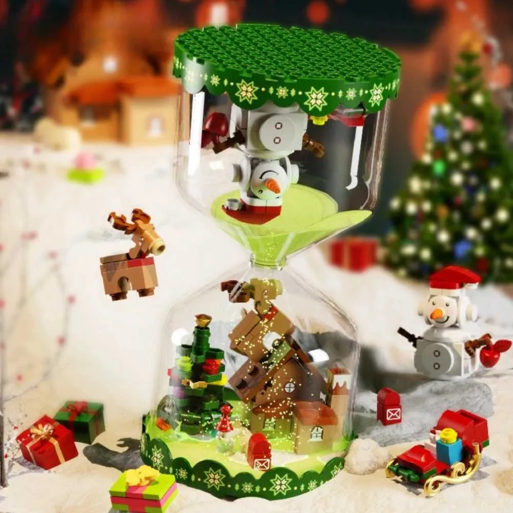 MOC Winter Christmas Hourglass Cottage Building Blocks Set Christmas ...