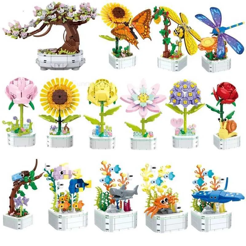 Rose Flower Building Block Eternal Bouquet Prickly Pear Model Plant ...