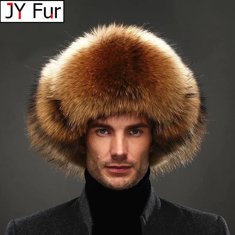 Highend Fur Hat: Men's Fox Fur Lei Feng Cap with Ear Caps, Real Fur ...