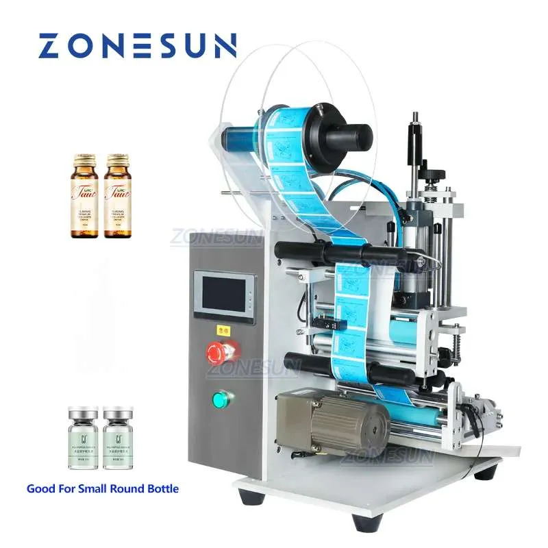 ZONESUN Automatic Vial Labeling Machine Sticker Pasting Labeler For ...
